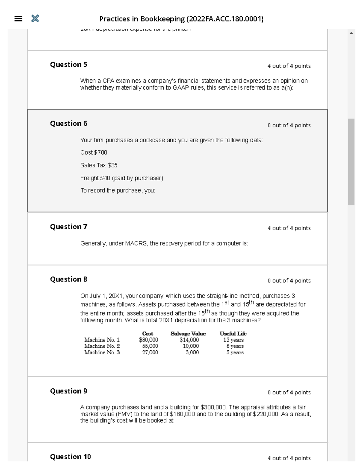 Module 5 Online Exam p2 - Practices in Bookkeeping (2022FA.ACC.180 ...