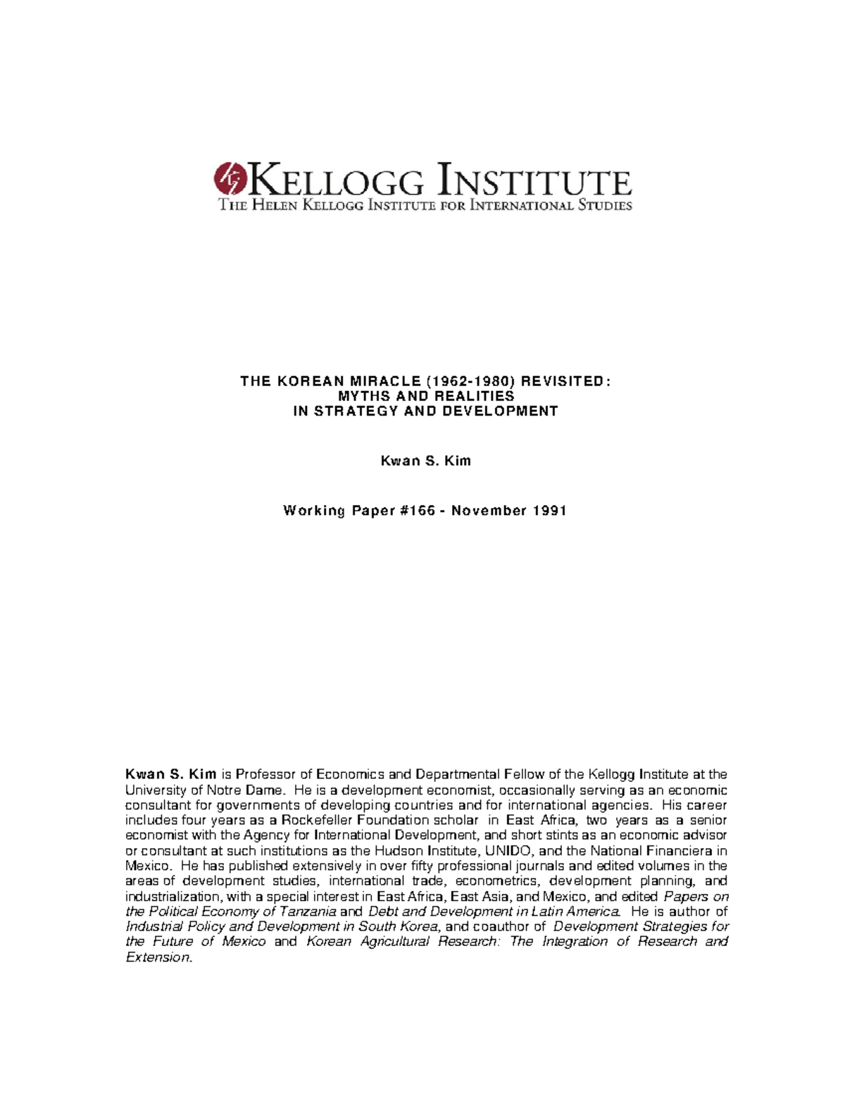 166 0 - statistics - THE KOREAN MIRACLE (1962-1980) REVISITED: MYTHS ...