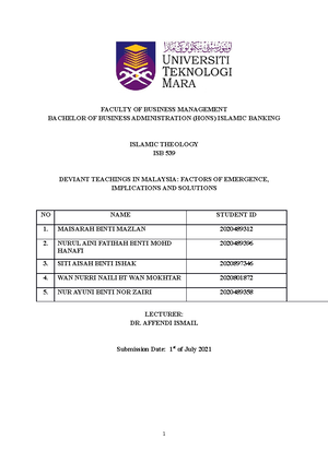MRT3063 Islamic RISK Management - DEC2020 - islamic banking - UiTM ...