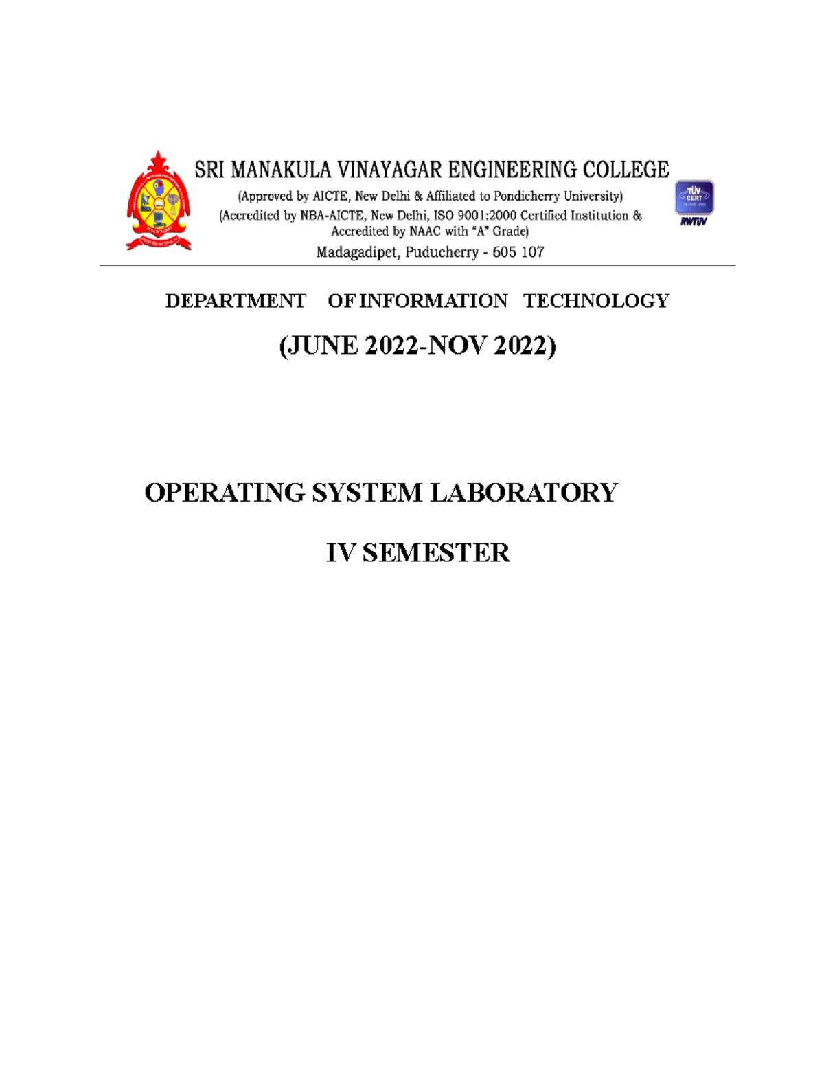 Os lab manual 6.22.2018 10 - DEPARTMENT OF INFORMATION TECHNOLOGY (JUNE ...