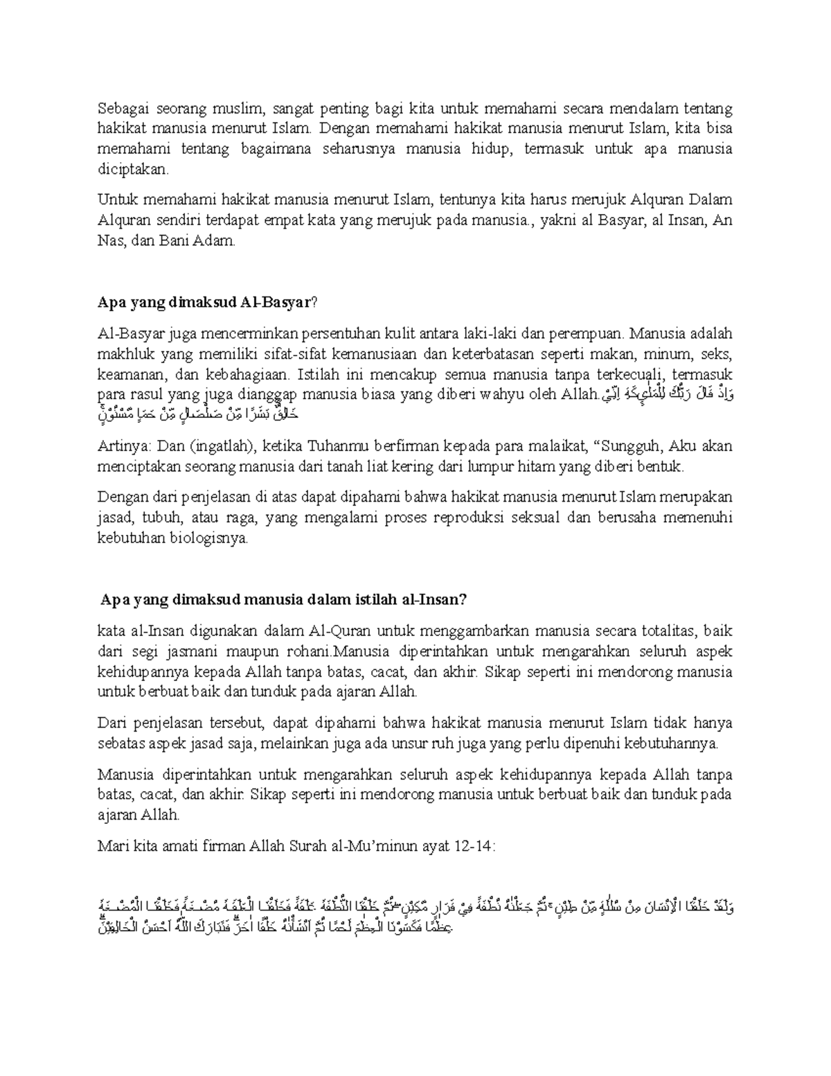 Hakikat Manusia - STUDY - Sebagai seorang muslim, sangat penting bagi ...