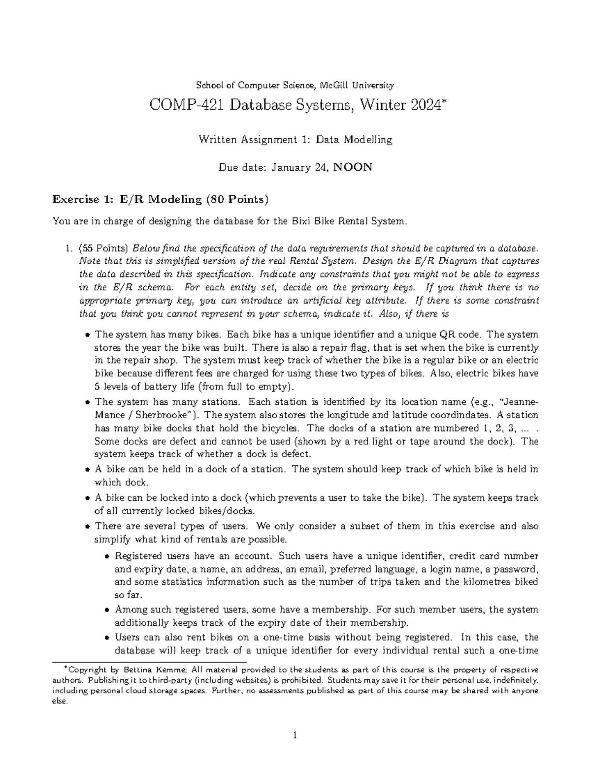 A1-COMP421-2024 - A1 assignment - School of Computer Science, McGill University COMP-421 ...