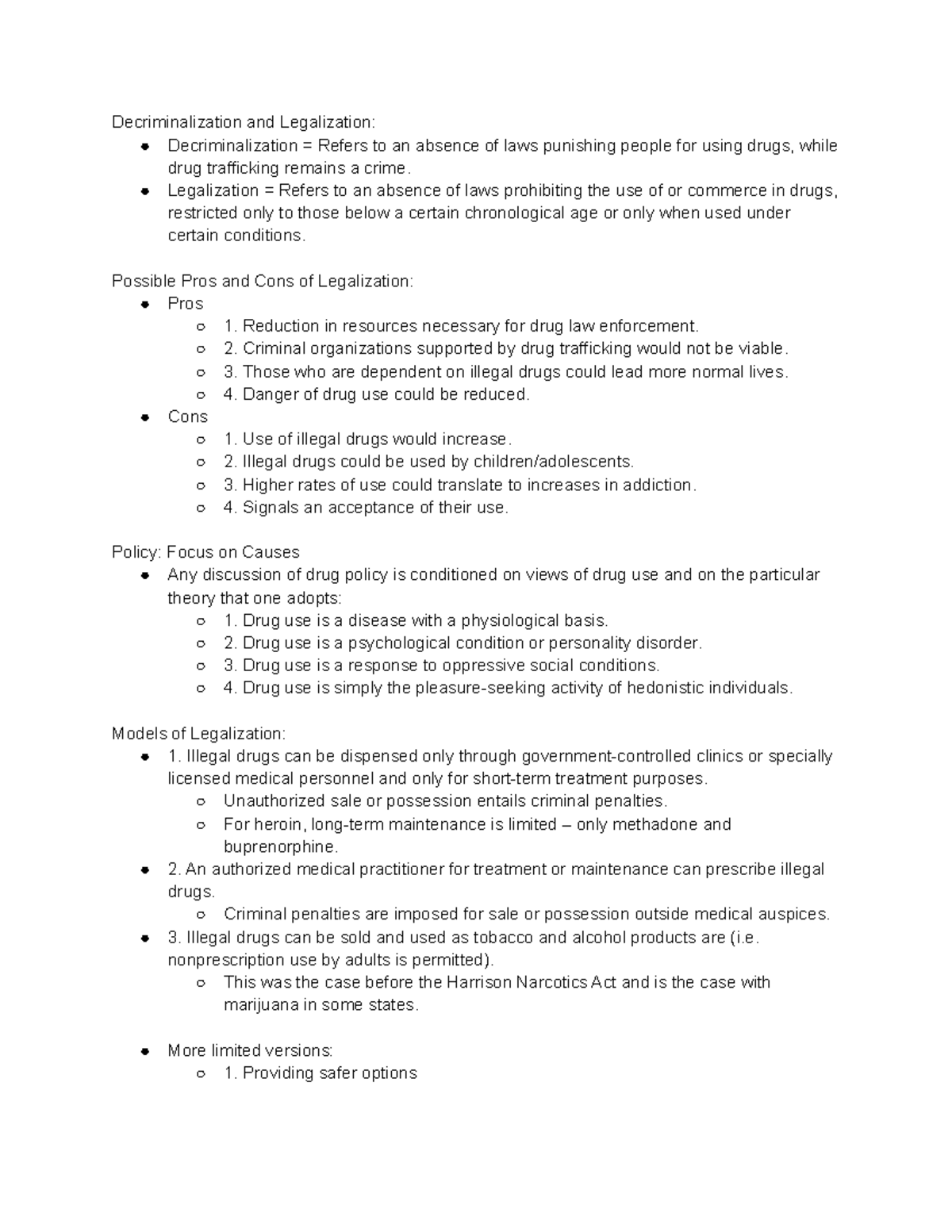 Substance Use and Abuse Ch 7 - Decriminalization and Legalization ...