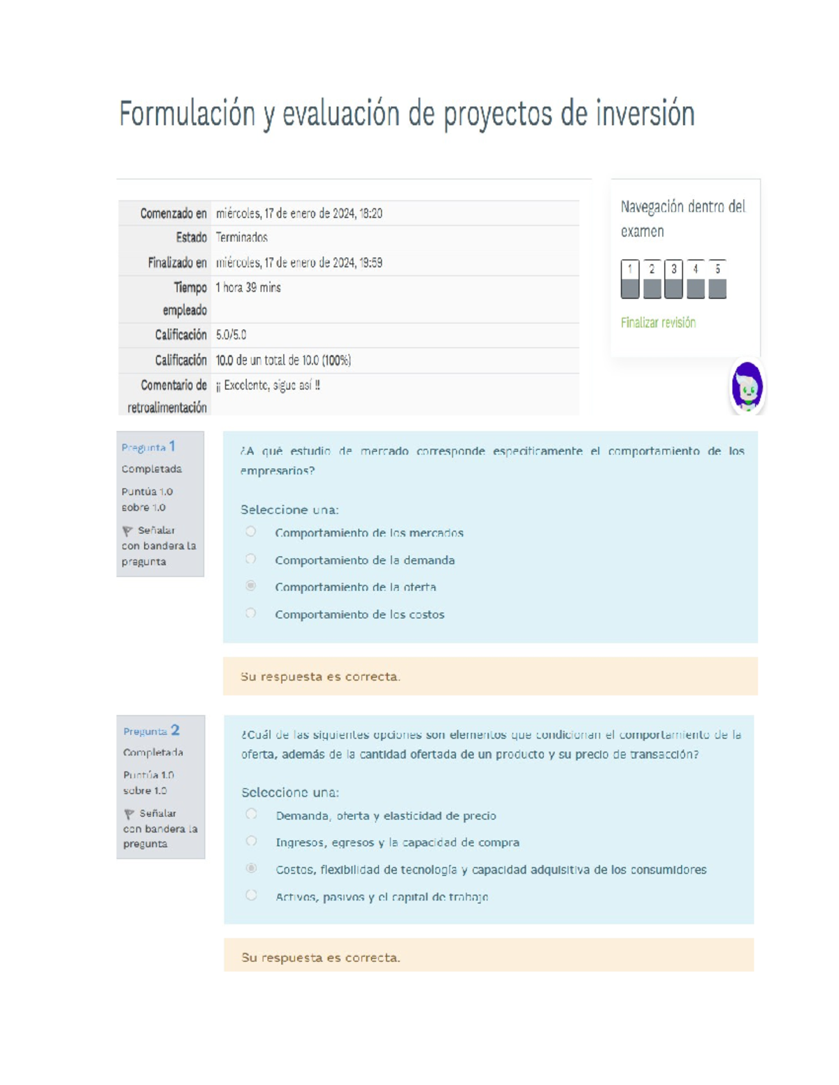 Examen N° 02 Form. y Eval. de Proy. de Inv - Formulación y evaluación de proyectos de inversión ...
