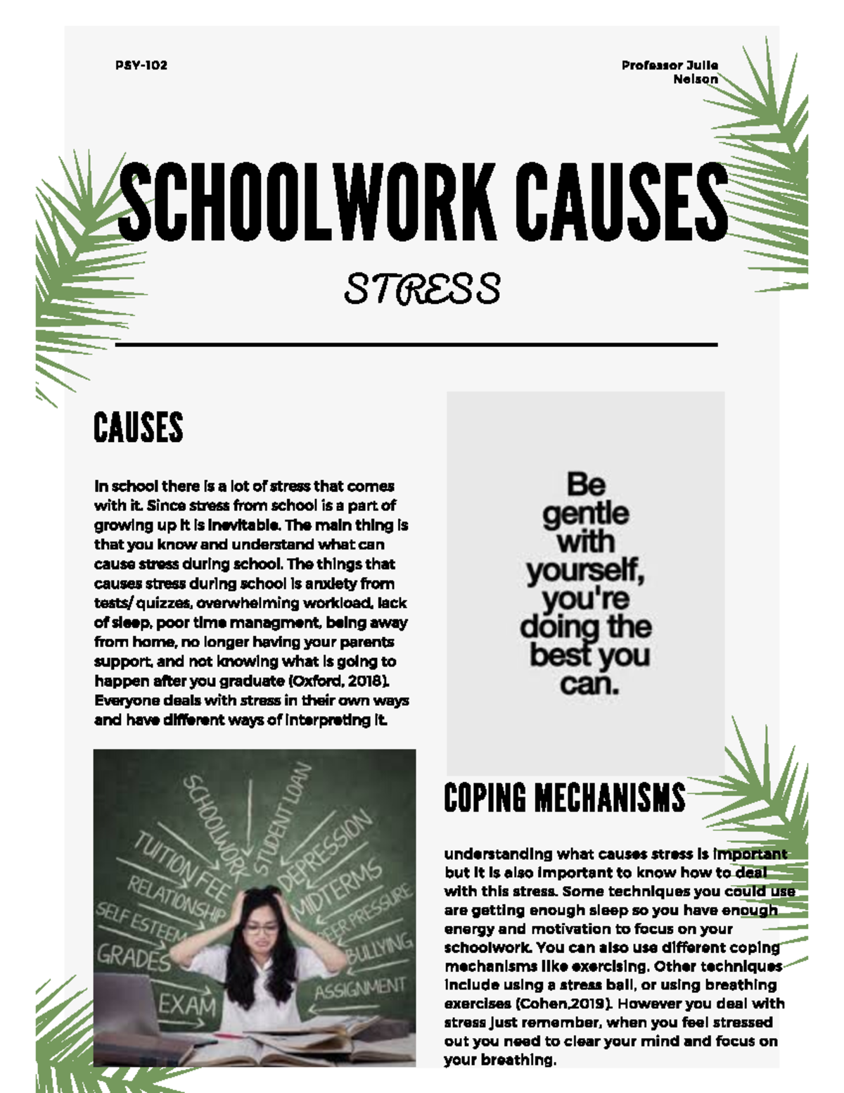 Stress activity brochure completed, use some not all - Professor Julie ...