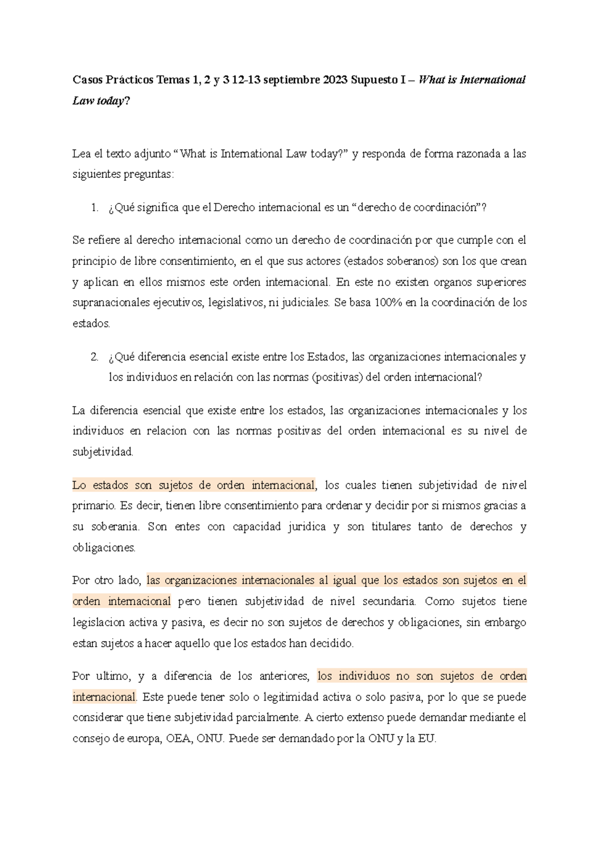 Casos Prácticos Temas 1, 2 y 3 - Casos Pr愃Ācticos Temas 1, 2 y 3 12-13 septiembre 2023 Supuesto ...