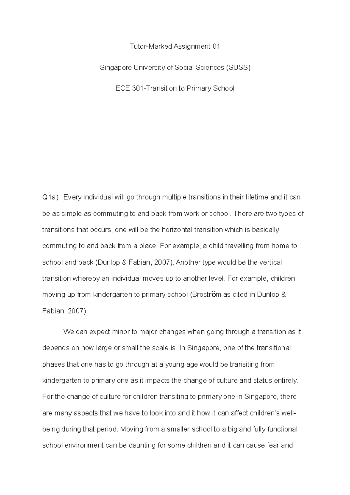 Sample TMA - CITATION CHART, SCO107, CHALLENGING SUSTAINABILITY, SUSS ...