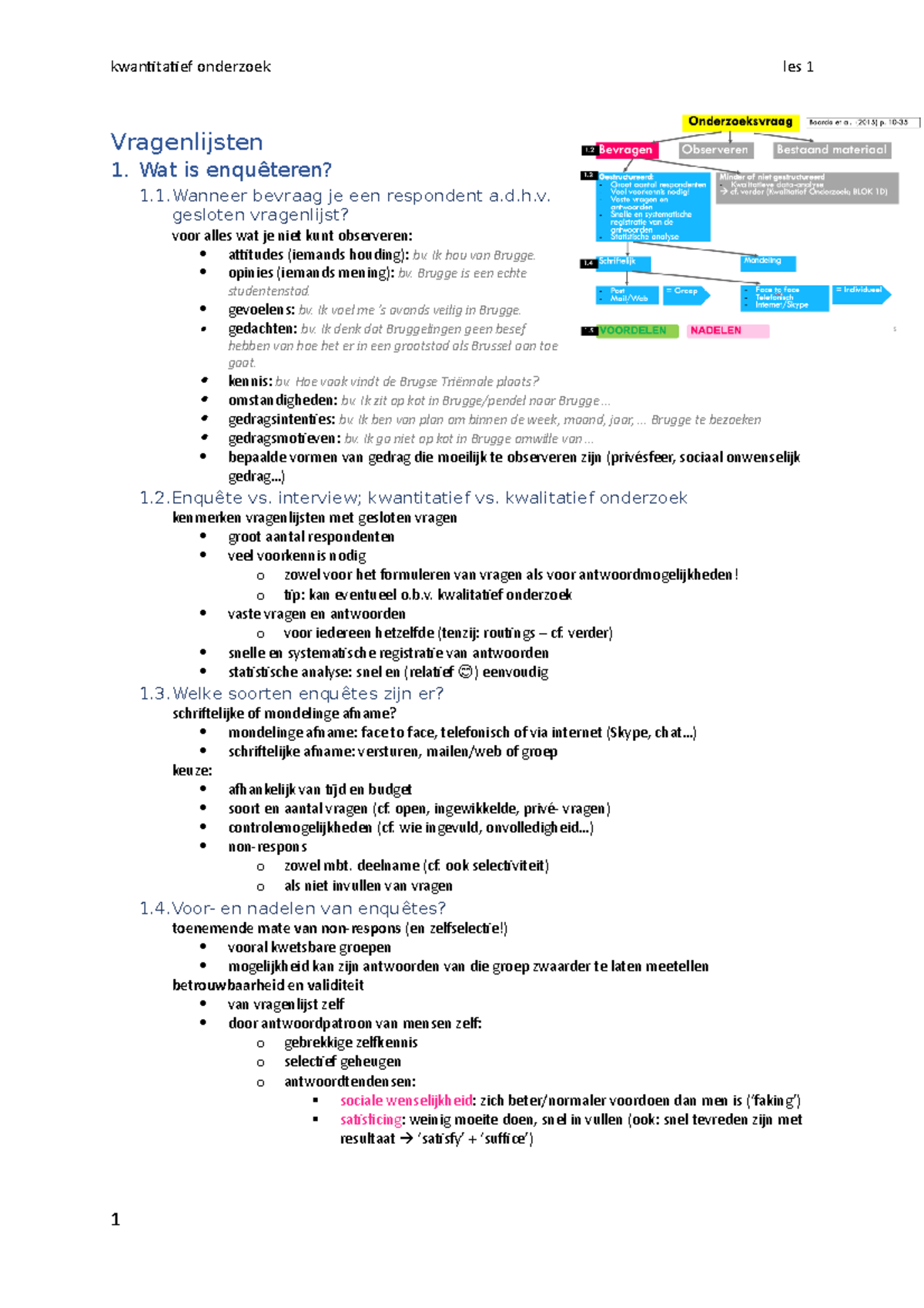 Deel 1 - vragenlijsten - Vragenlijsten 1. Wat is enquêteren? 1.1 ...