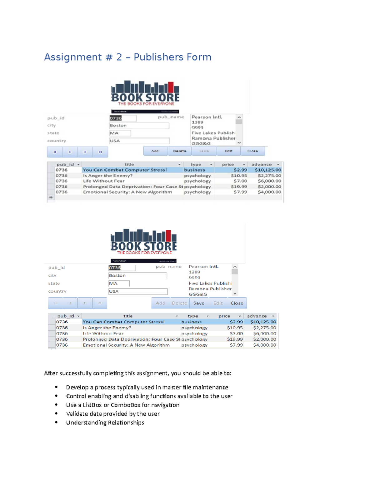 Assignment 02 - I am - Assignment # 2 – Publishers Form After successfully completing this - Studocu