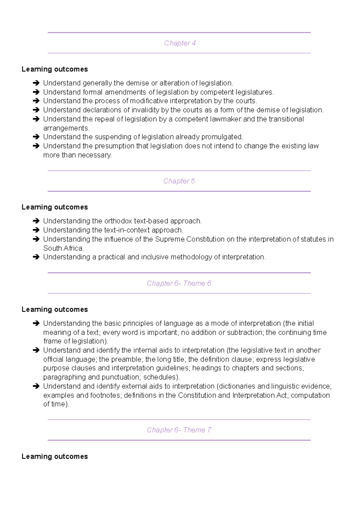 Chapter 4-7 - Rvw 210 notes and learning outcomes - Chapter 4 Learning ...