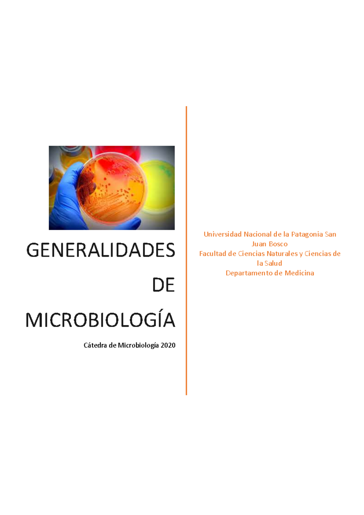 Concepto de Agente Microbiano - GENERALIDADES DE MICROBIOLOGÍA Cátedra ...