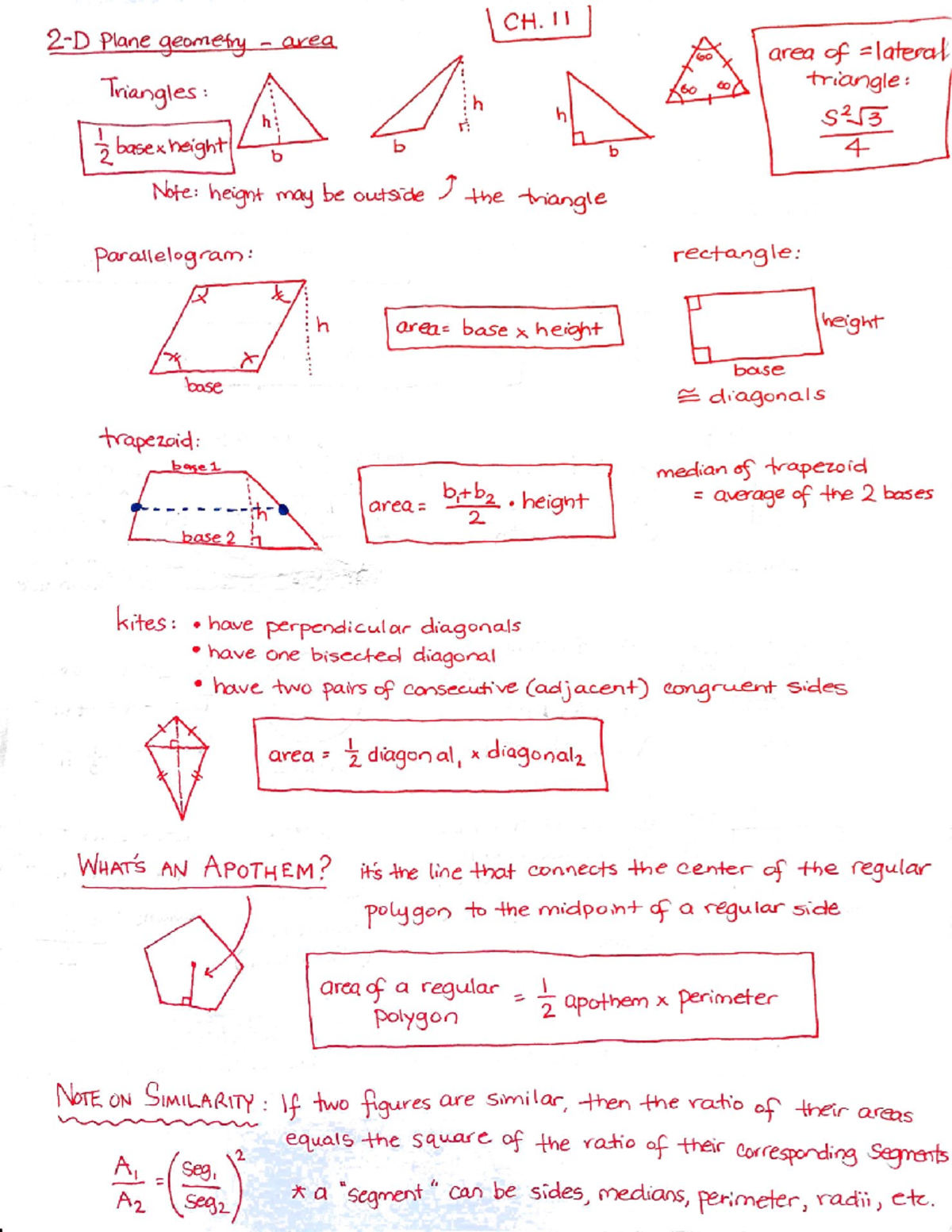 Plane Geometry Formulas - 2D & 3D - Studocu