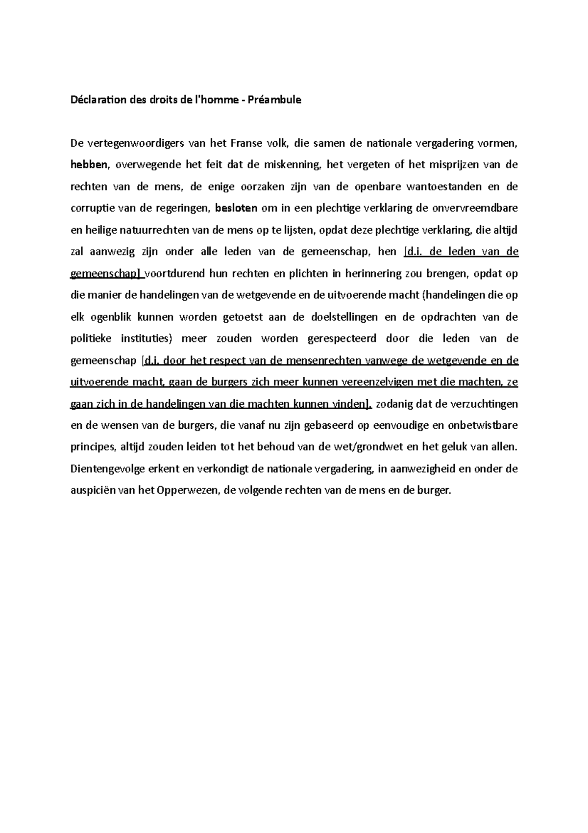 3. Déclaration.Vertaling préambule - Déclaration des droits de l'homme ...