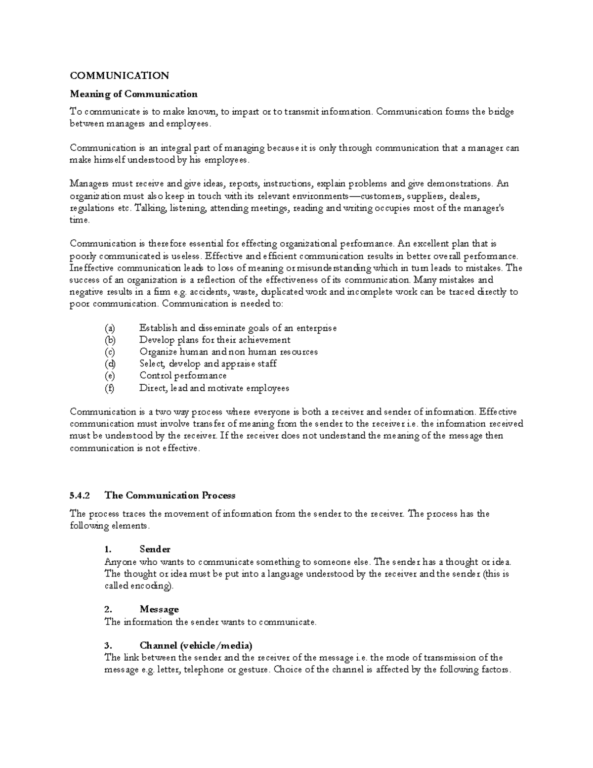 Communication For Reference Only COMMUNICATION Meaning Of