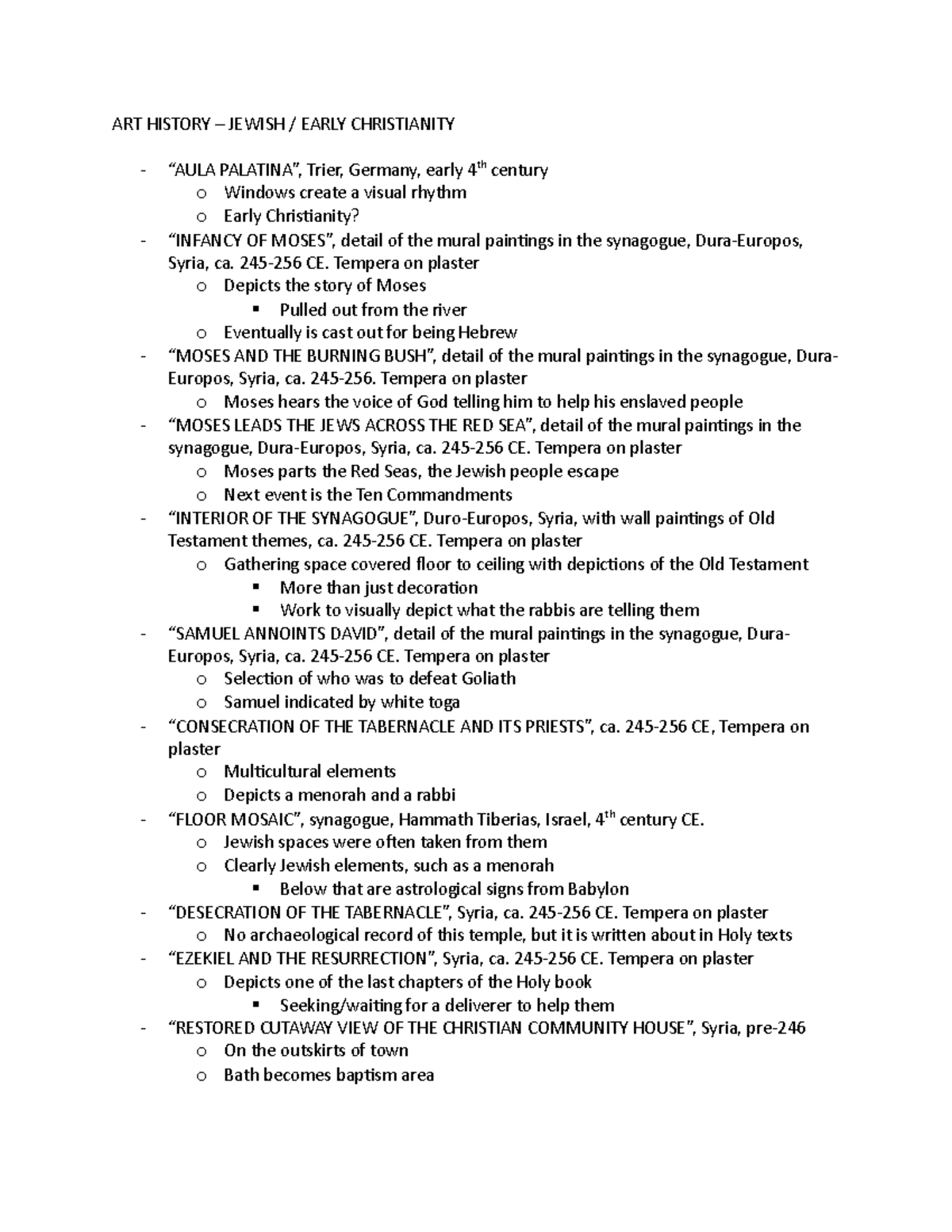 ART History - jewish : early christianity - ART HISTORY – JEWISH ...