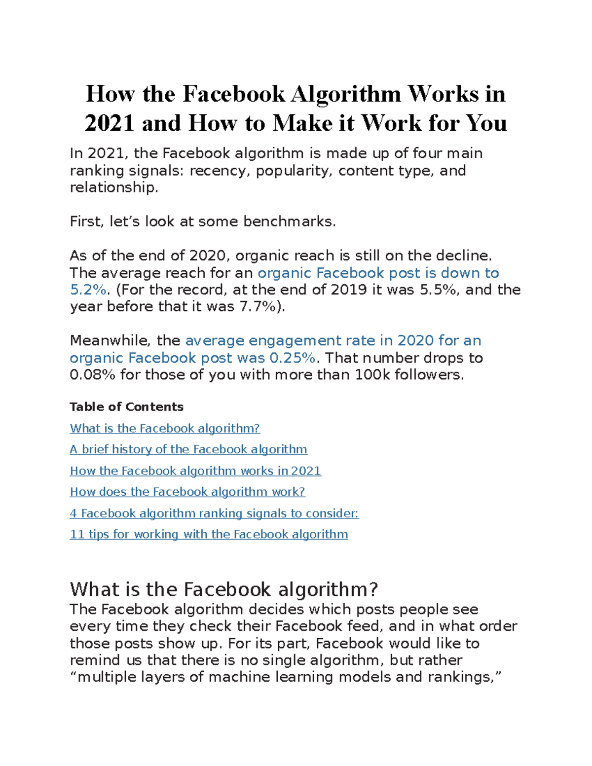 How the Facebook Algorithm Works in 2021 and How to Make it Work for ...
