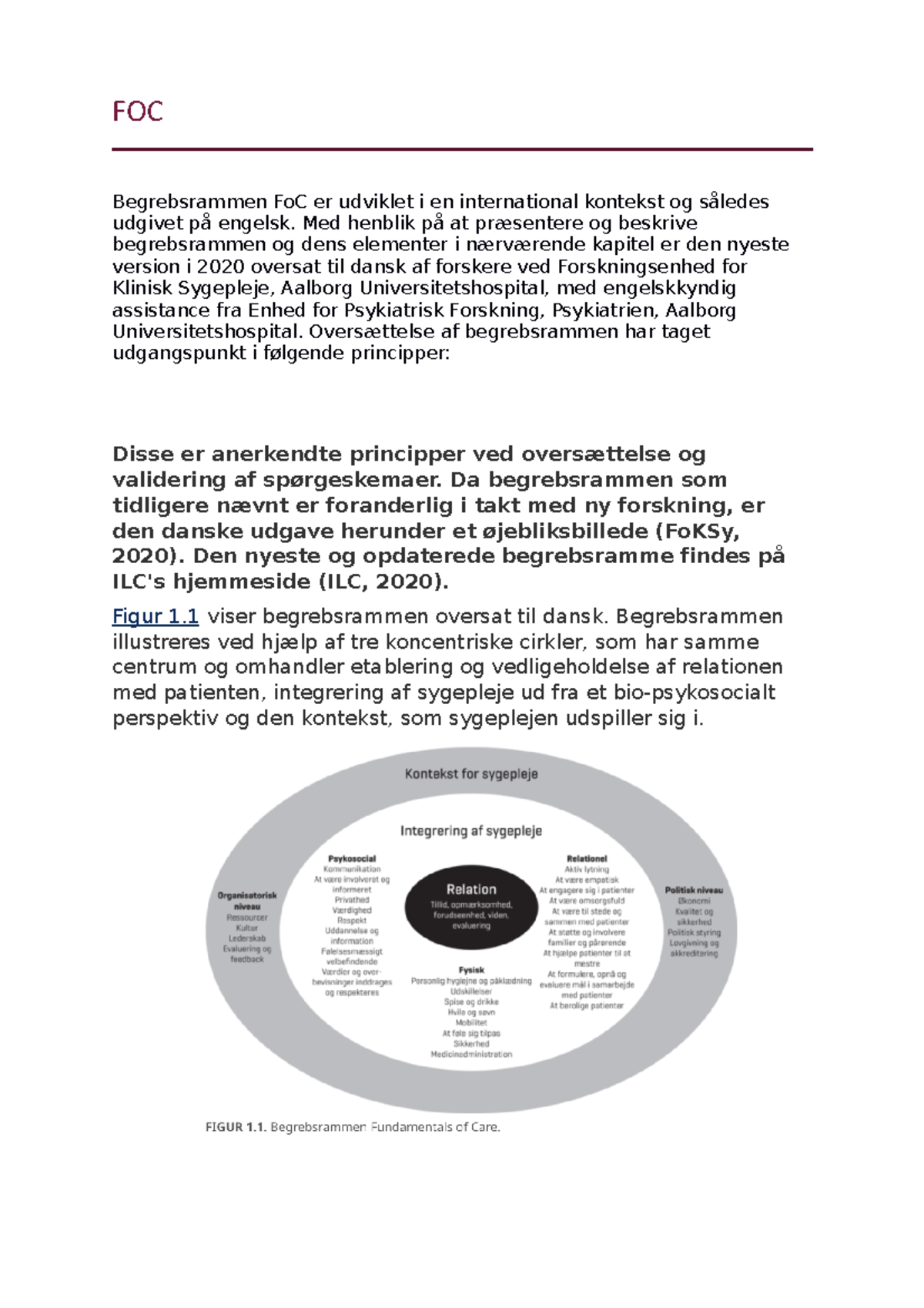 FOC - foc - FOC Begrebsrammen FoC er udviklet i en international ...