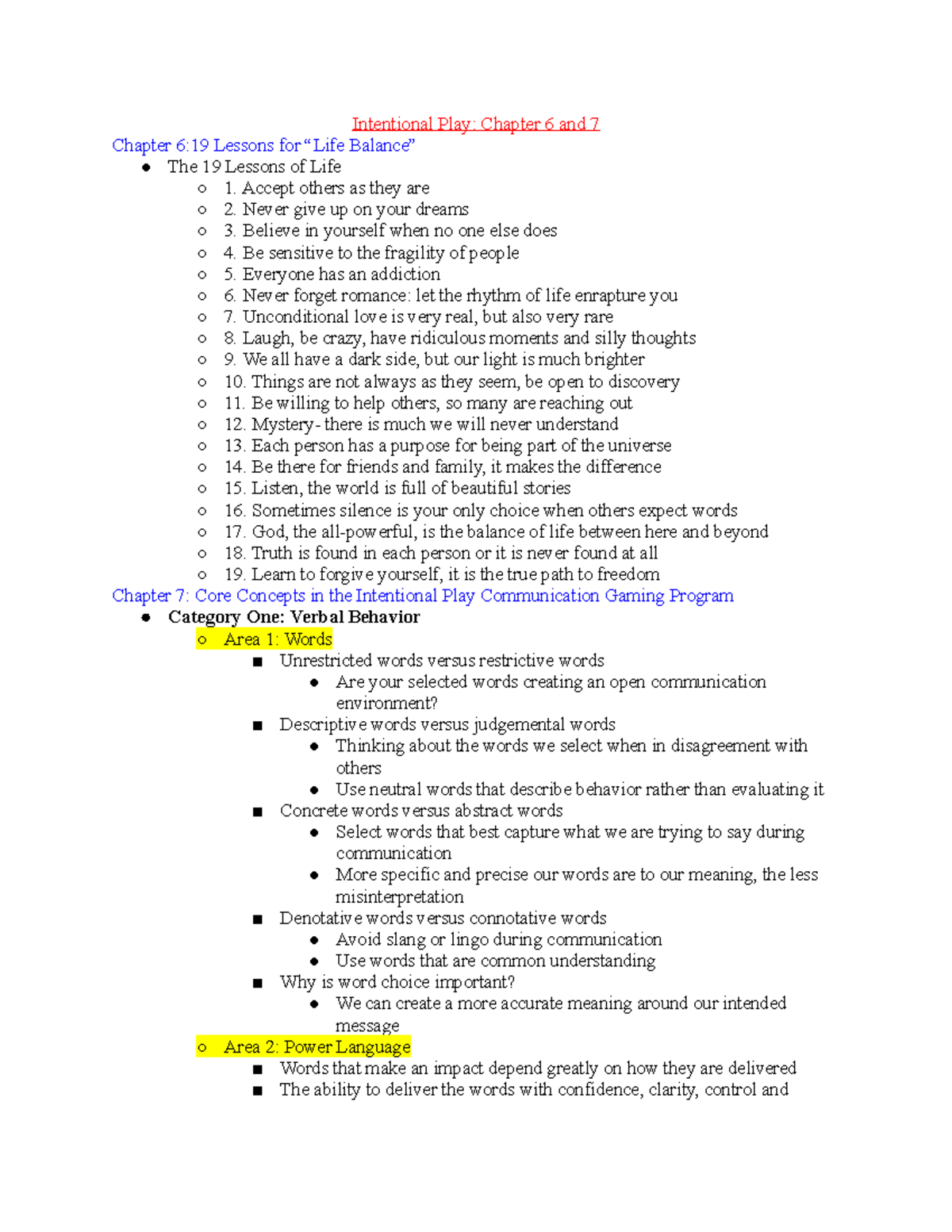 Intentional Play Chapter 6 and 7 - Intentional Play: Chapter 6 and 7 ...
