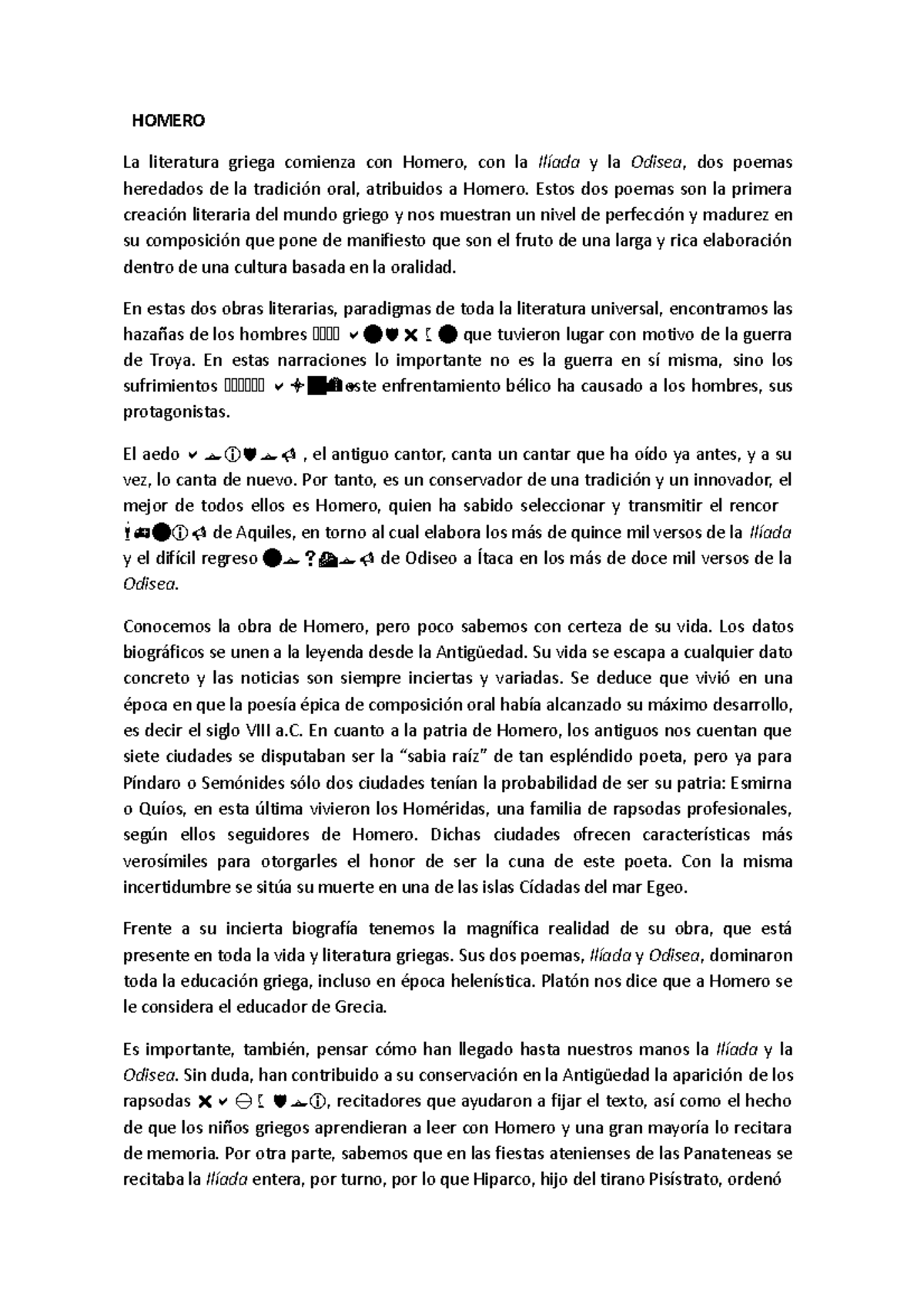 Homero - Estos dos poemas son la primera creación literaria del mundo ...