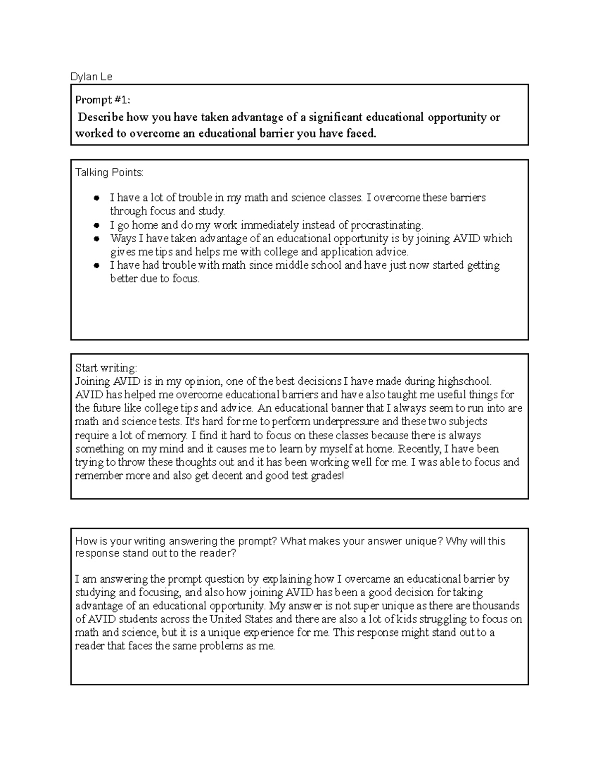 Dylan Le PIQ1&2 - PIQ examples - Dylan Le Prompt #1: Describe how you ...