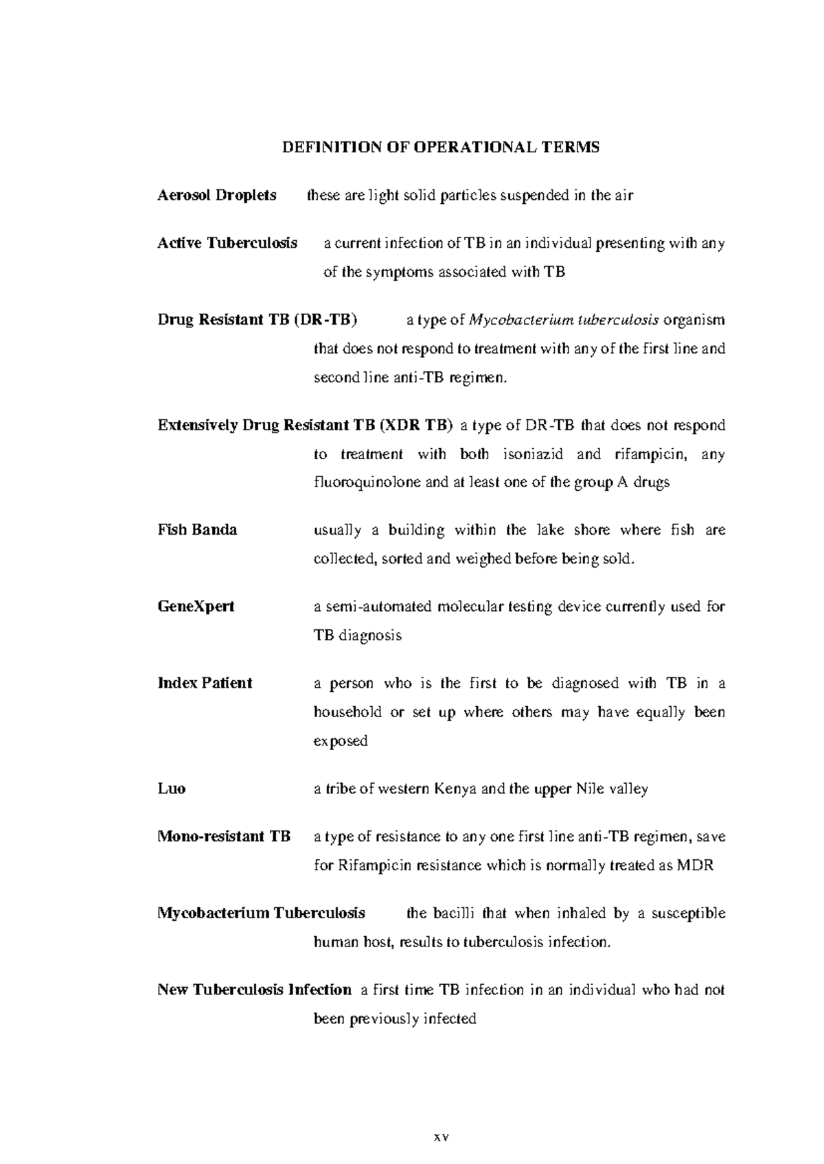 Wandolo, L. O. MSc Thesis 2024-6 - xv DEFINITION OF OPERATIONAL TERMS ...