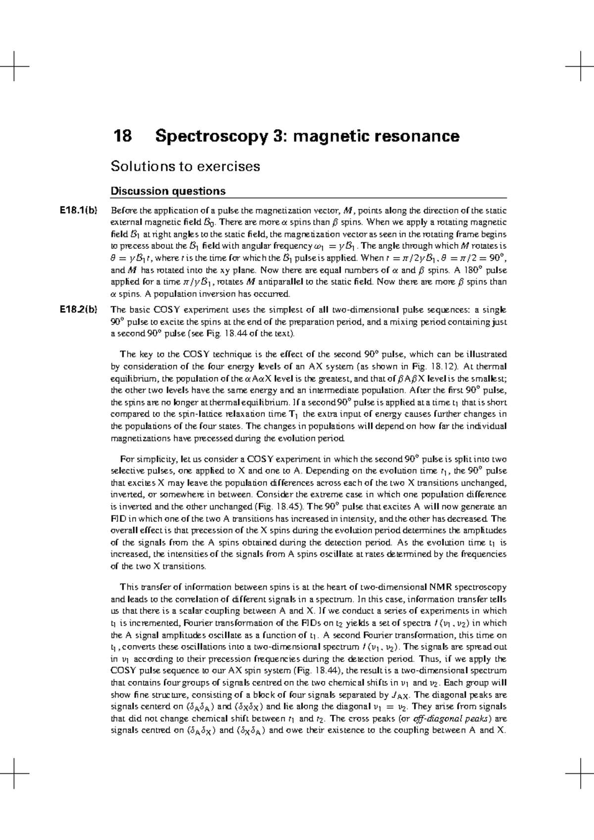 Chap18 - lectures - 18 Spectroscopy 3: magnetic resonance Solutions to exercises Discussion ...