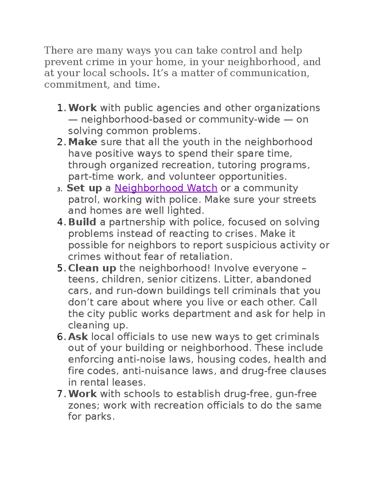 35 waystoprevent crime - There are many ways you can take control and ...