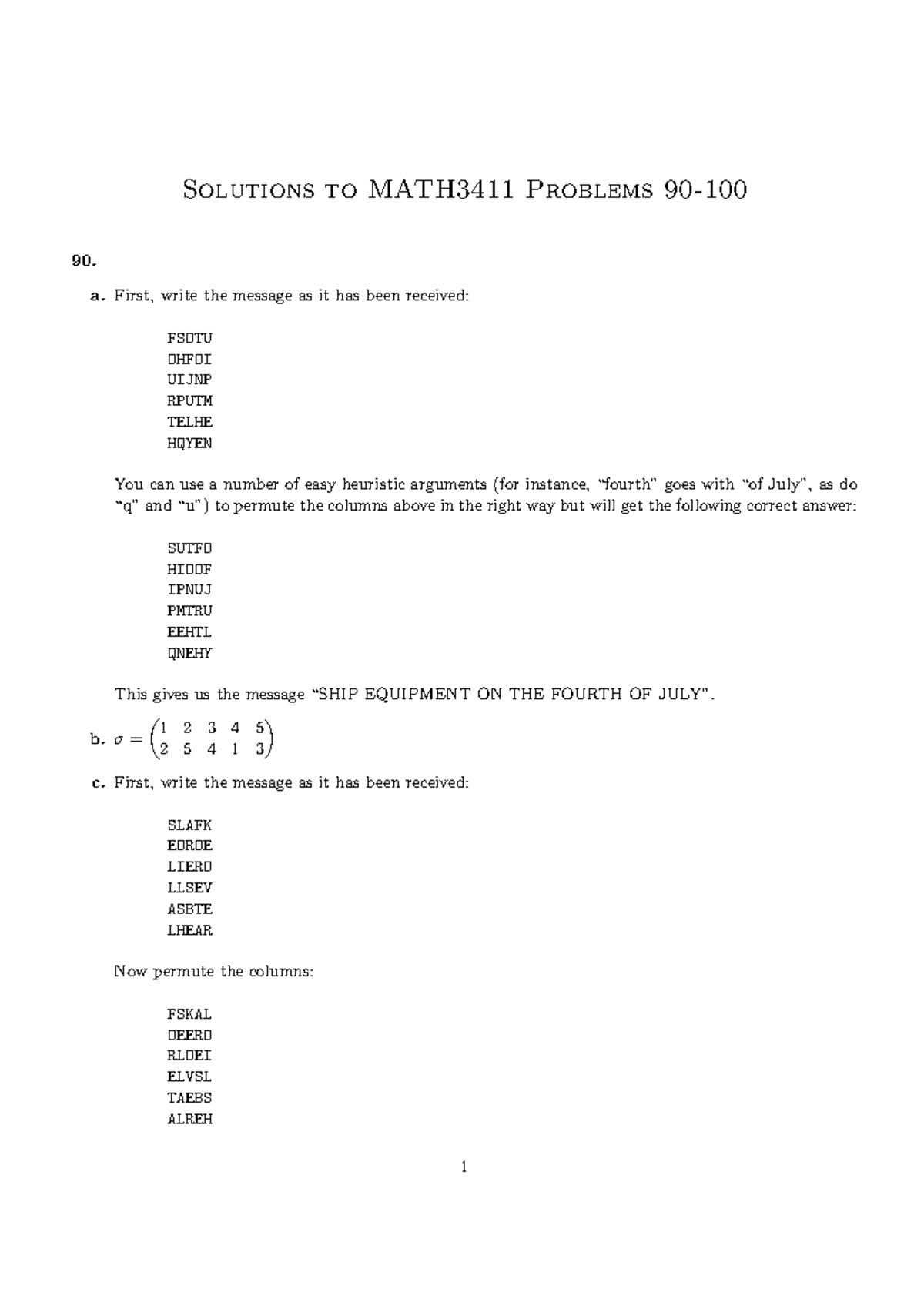 Solutions 90-100 - tutorial problems - Solutions to MATH3411 Problems ...