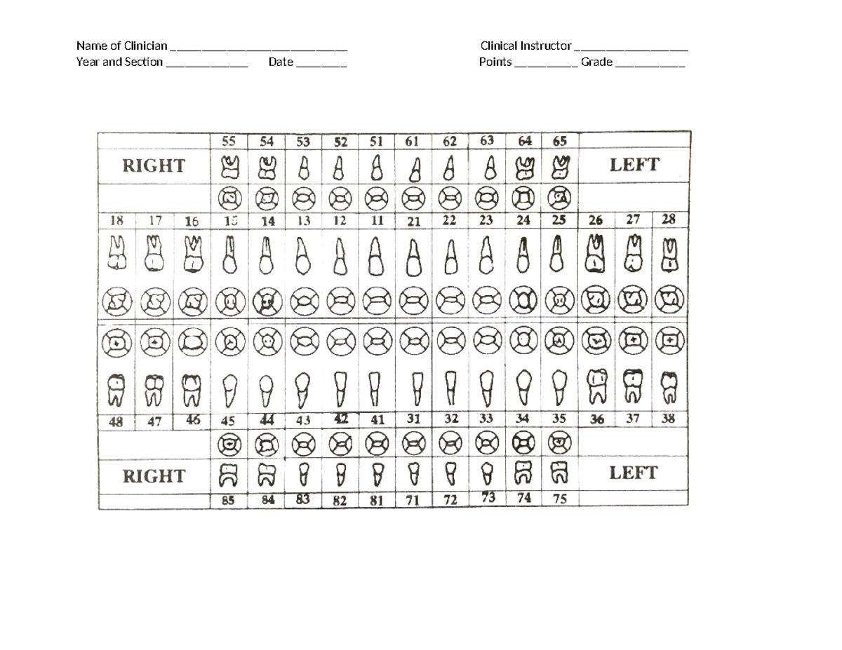 Dental Chart 7.07.52 AM-1 - orthodontics - Name of Clinician