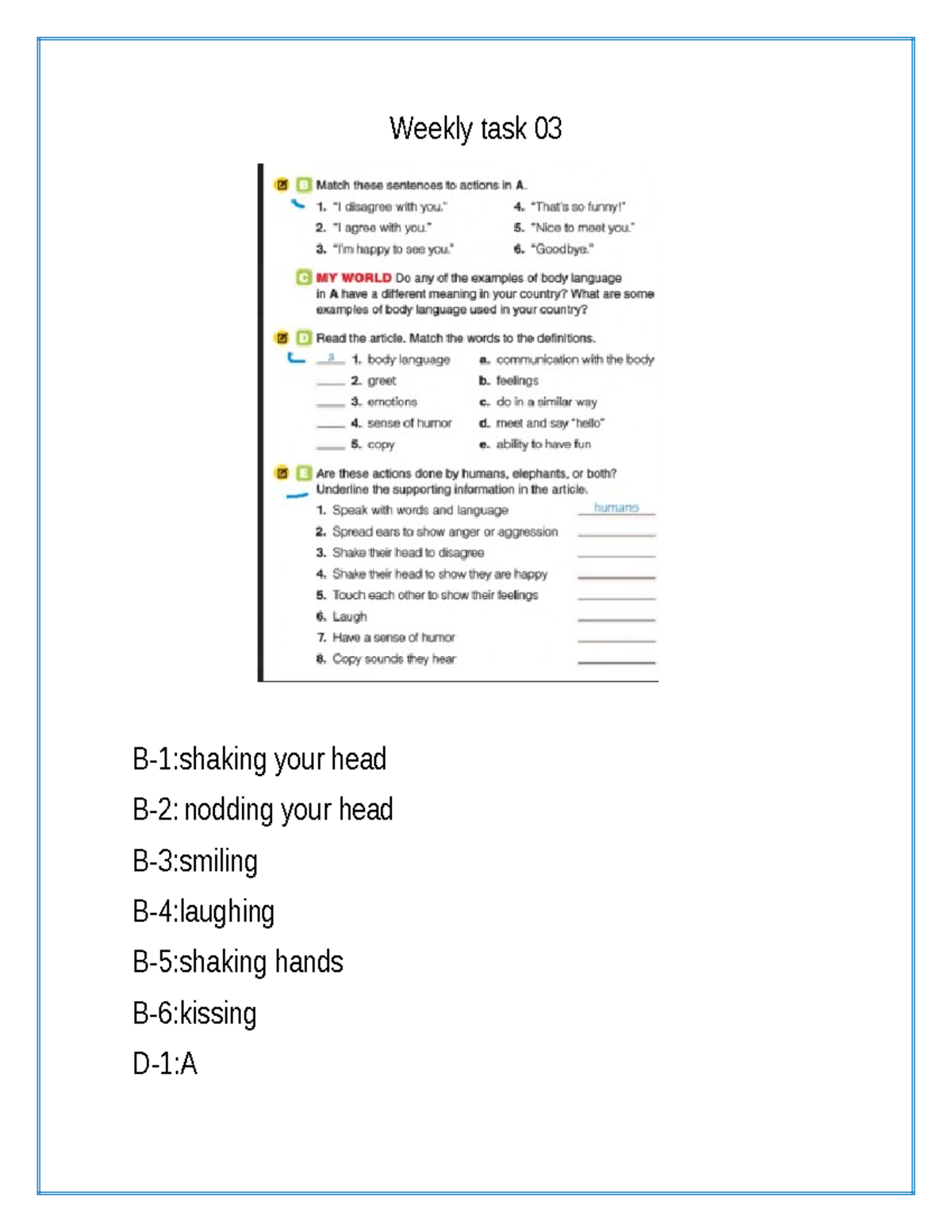 Tarea Semana 03 - sssssssss - Ingles - Weekly task 03 B-1:shaking your head B-2: nodding your ...