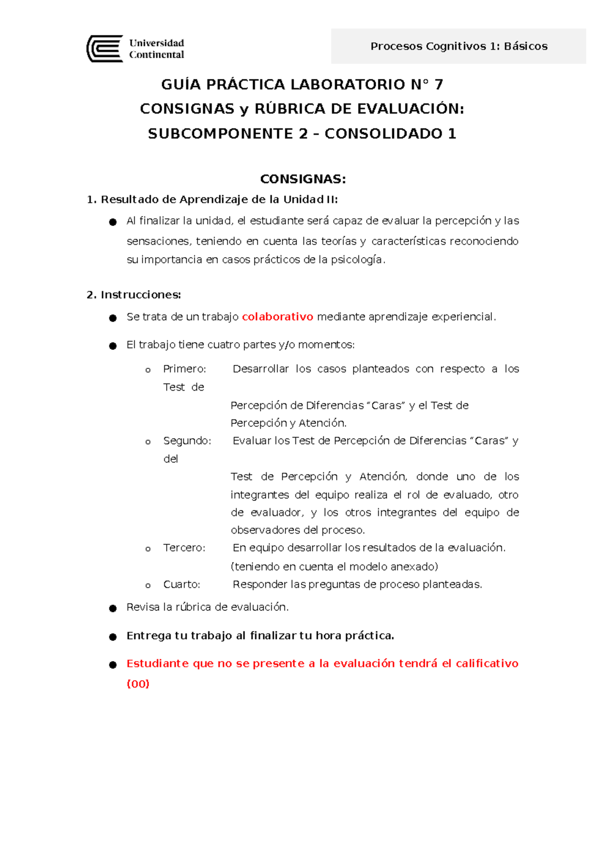 GUÍA Práctica Laboratorio N° 7 SC2 -C1 - GUÍA PRÁCTICA LABORATORIO N° 7 CONSIGNAS y RÚBRICA DE ...
