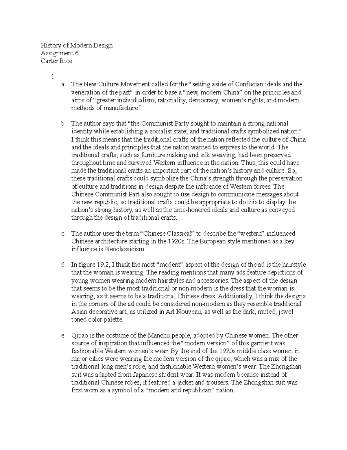 History of Modern Design Assignment 6 - History of Modern Design ...