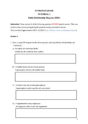 Exercise 1 Sample - ERD - Exercise 1 Manufacturer A manufacturing ...