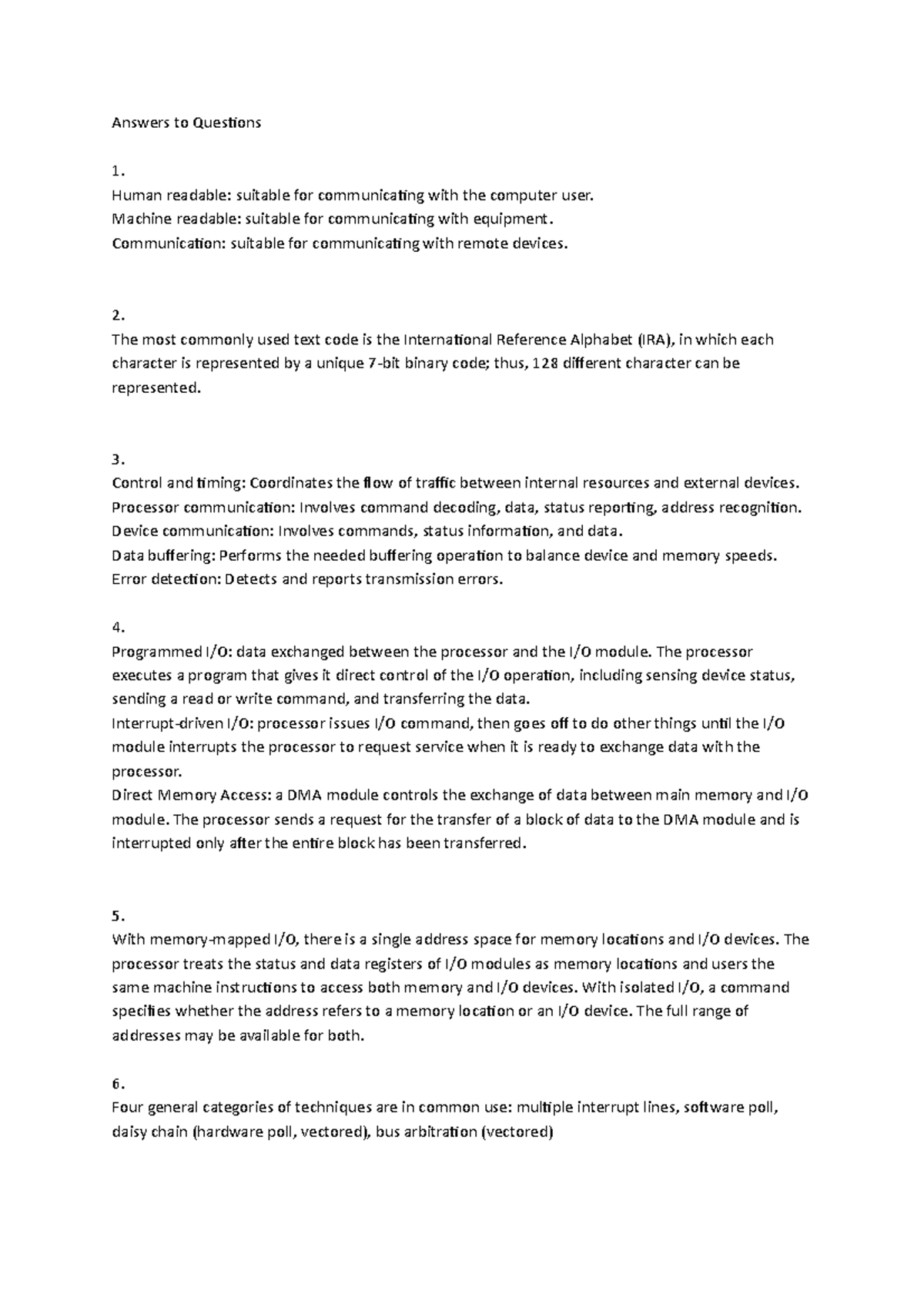 Review questions chapter 7 - Answers to Questions 1. Human readable ...