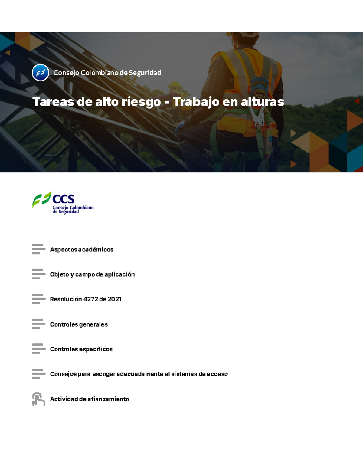 Tareas de alto riesgo trabajo en alturas FUIx iz - Aspectos académicos Objeto y campo de ...