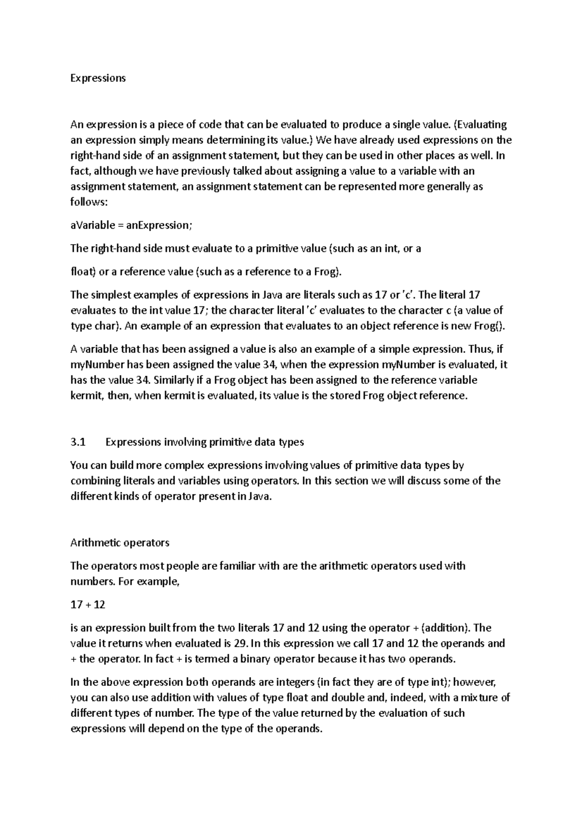 Unit 3 3 Expressions An Expression Is A Piece Of Code That Can Be