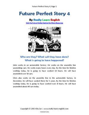 Future perfect 2 - Material para practicar tiempo verbal en inglés ...