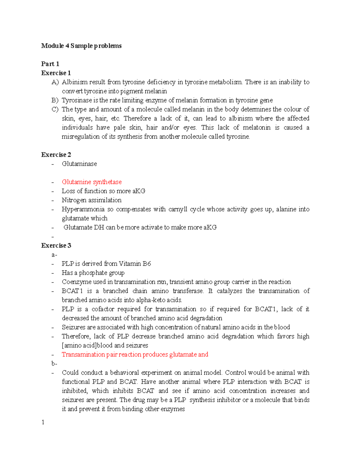 Module 4 Sample problems - Module 4 Sample problems Part 1 Exercise 1 A ...