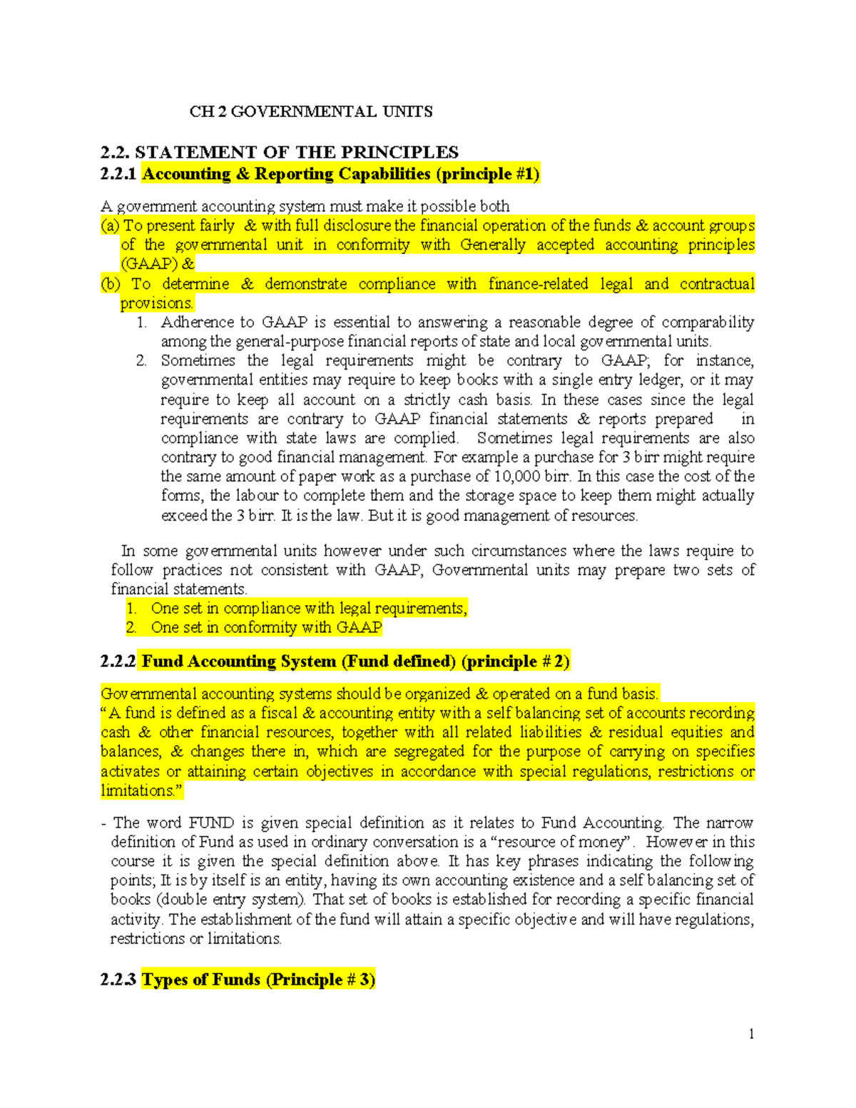 GNFP - CH 2 GOVERNMENTAL UNITS 2. STATEMENT OF THE PRINCIPLES 2.2 ...