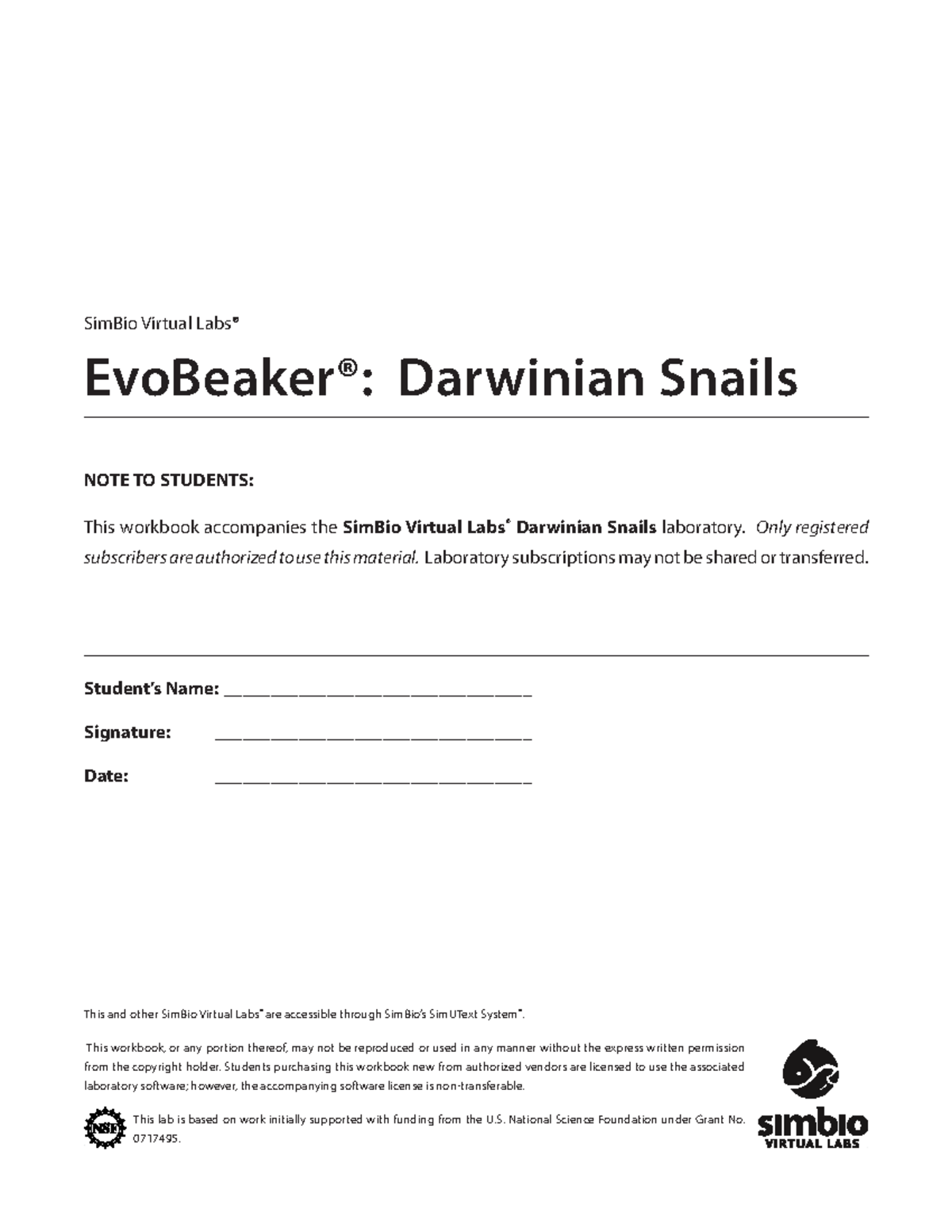 ST Darwinian Snails WB 2020 - .. SimBio Virtual Labs® EvoBeaker ...
