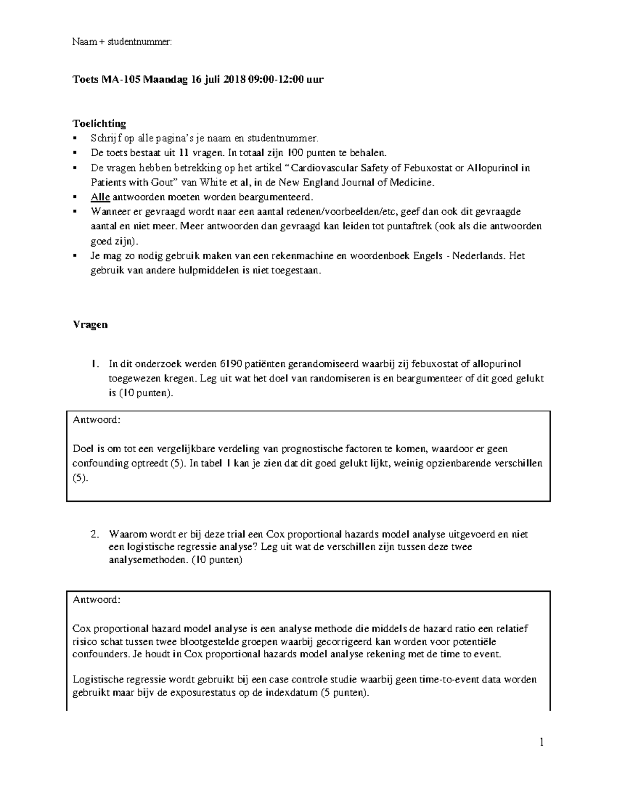 Toets 2 Februari 2020 - Warning: TT: undefined function: 32 Toets MA-105 Maandag 16 juli 2018 ...