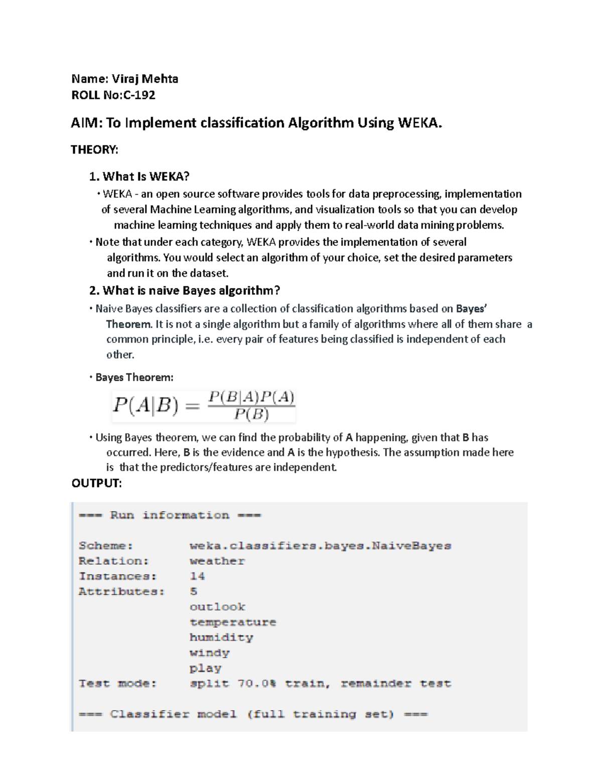 C 192 DWM EXP 4 - sdbhsdbvgsdhvbdsj - Name: Viraj Mehta ROLL No:C- AIM: To Implement ...