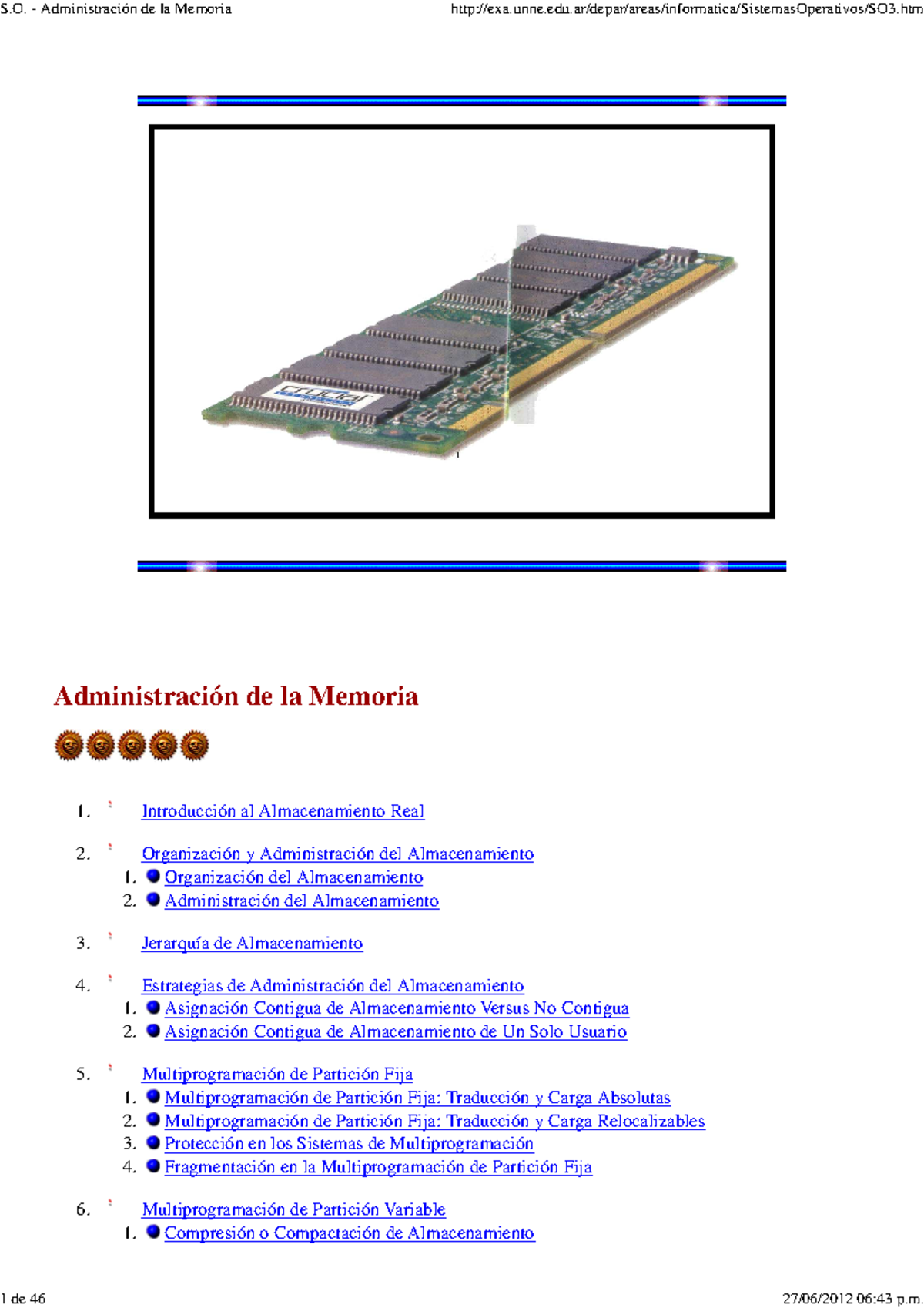 Administracionde Memoria - Administración de la Memoria Introducción al ...