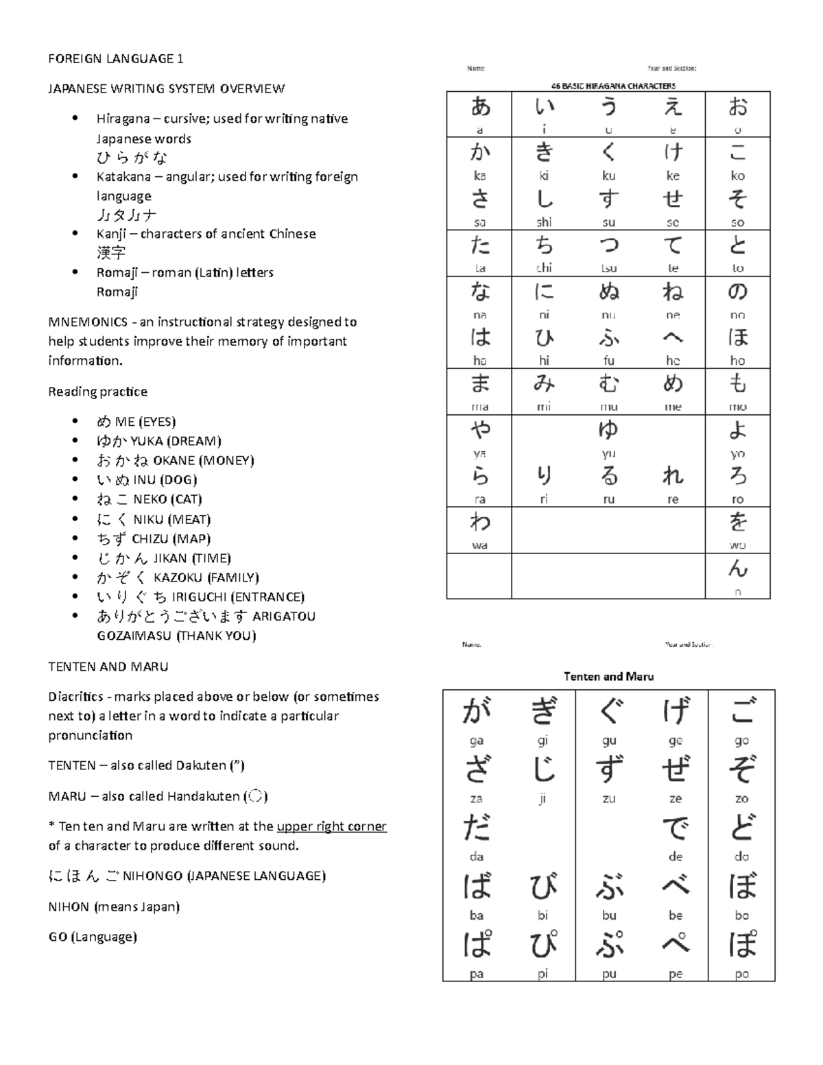Foreign- Language-1 - do it. - FOREIGN LANGUAGE 1 JAPANESE WRITING ...