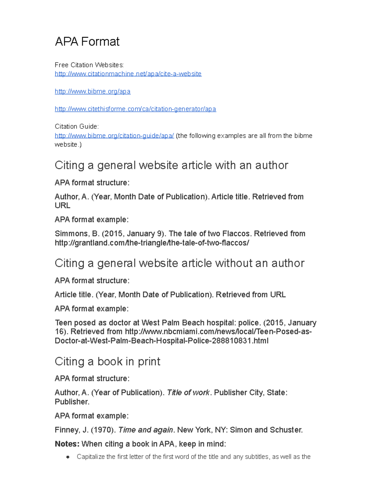 APA Format - Yep - APA Format Free Citation Websites: citationmachine ...