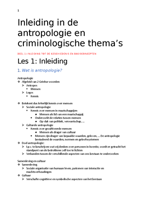 Samenvatting sociale en culturele antropologie - INLEIDING TOT DE SOCIALE EN CULTURELE ...
