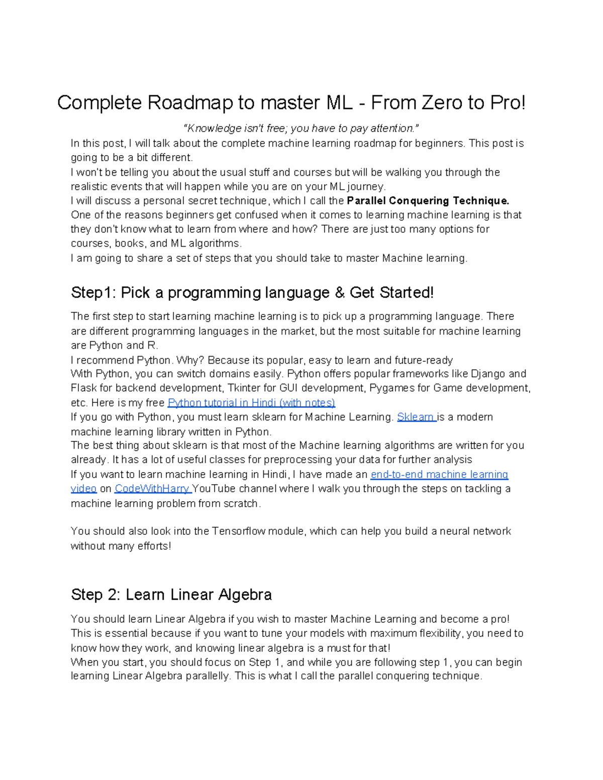 Ml Roadmap Jjjjjkk Complete Roadmap To Master Ml From Zero To Pro
