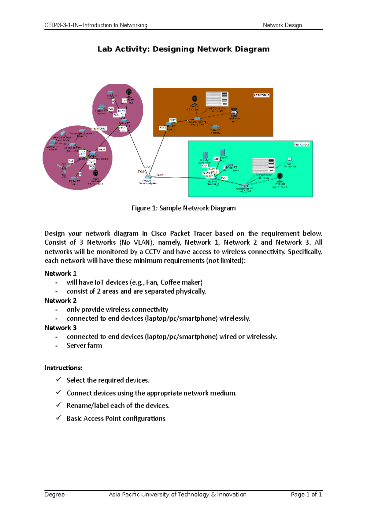 Week 8 - Designing Network Diagram - CT043-3-1-IN– Introduction to ...