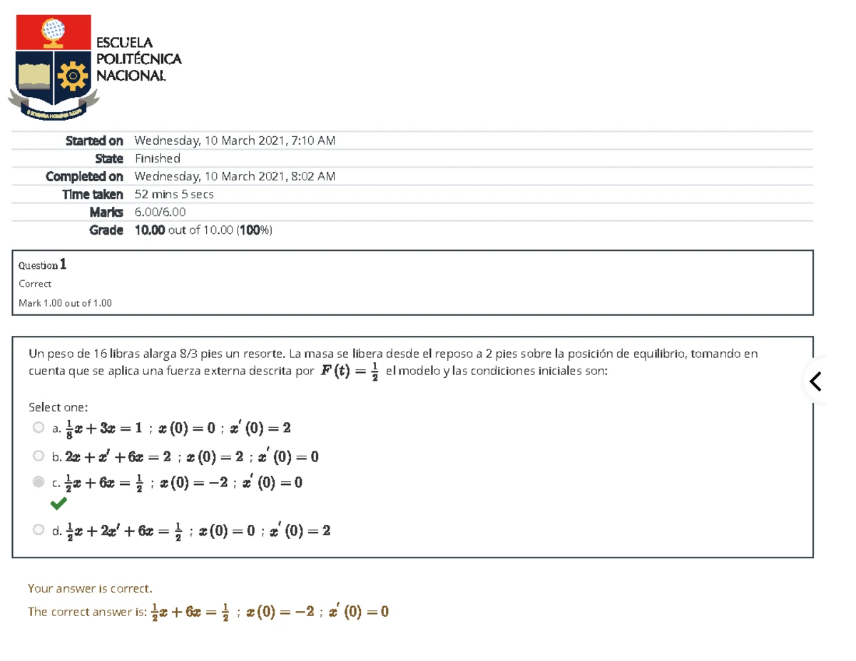 Edo - corrección - examen - La EDO se puede reescribir como Yt play GIN A a donde definimos l ...