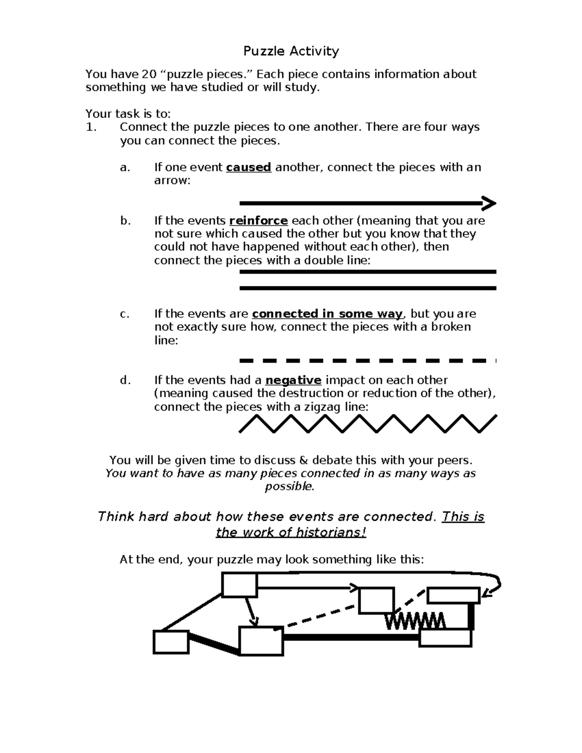 Causation puzzle directions - Puzzle Activity You have 20 “puzzle ...